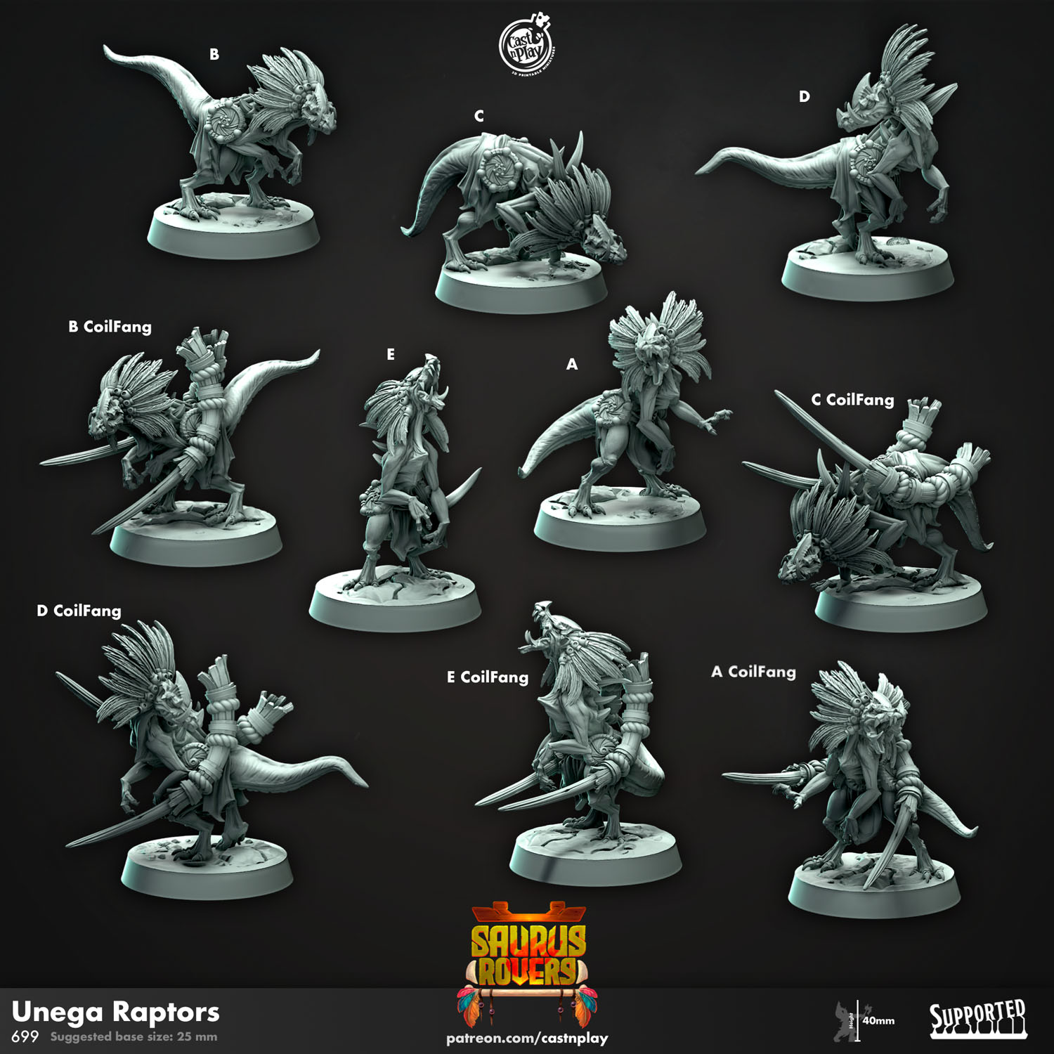 Unega Raptors - miniature for table war-games & collecting