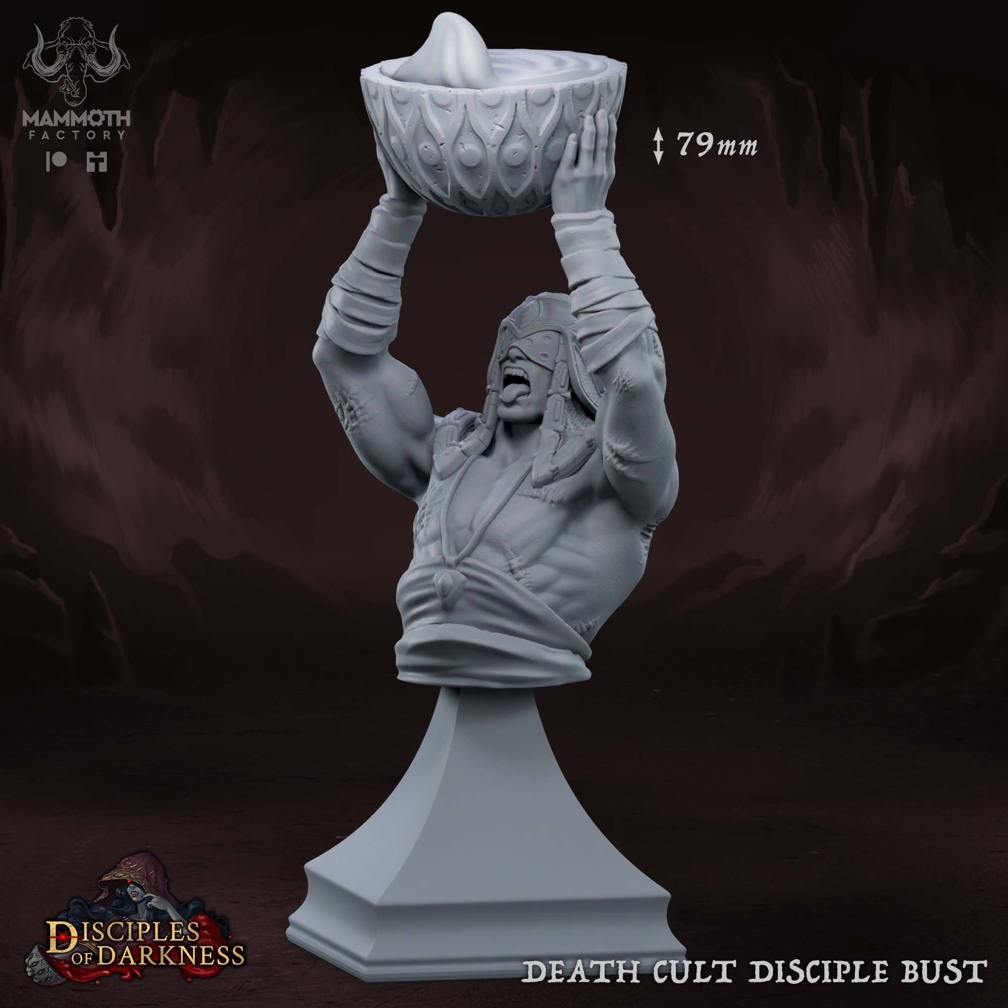 Death Cult Disciple Bust - miniature for table war-games & collecting