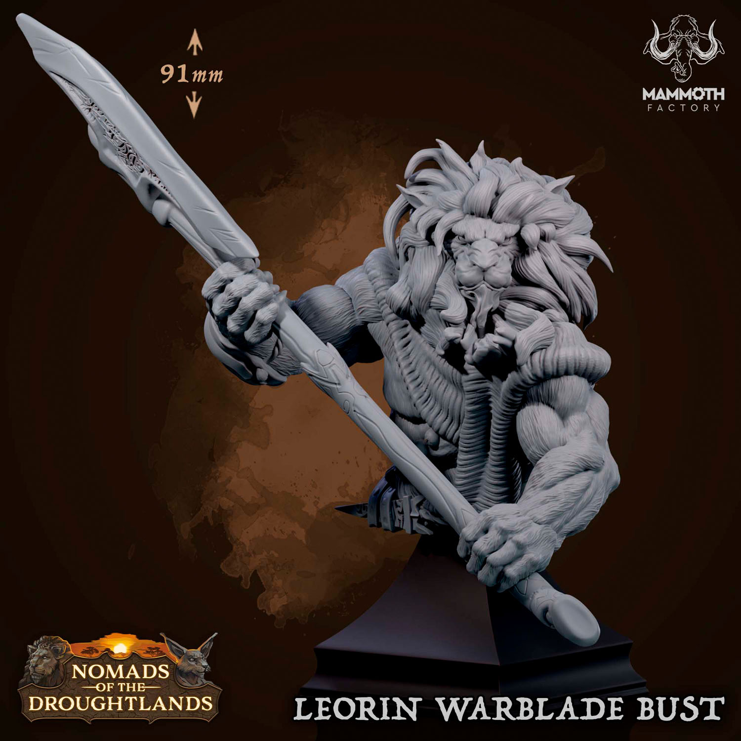 Bust Leorin Warblade - miniature for table war-games & collecting