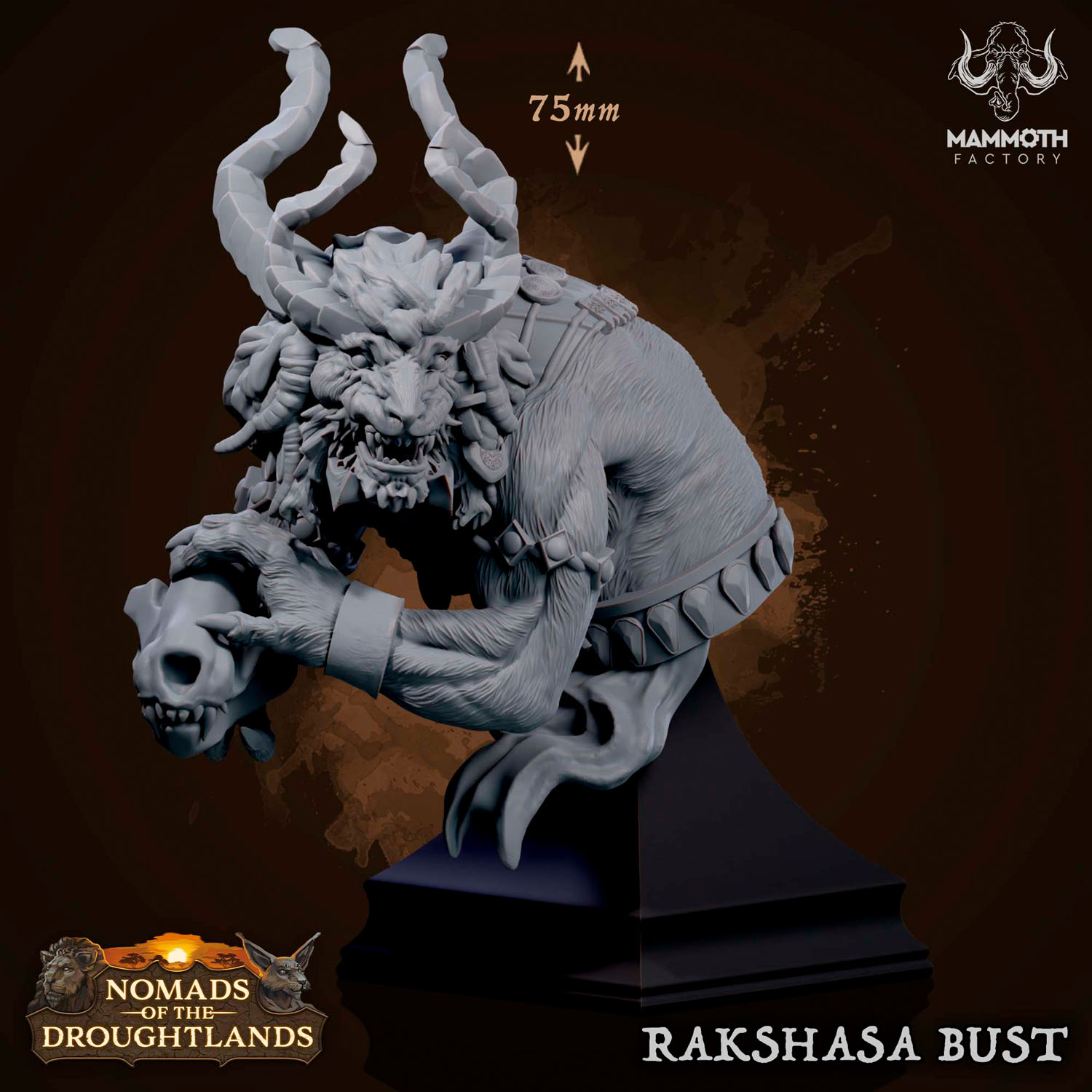 Bust Rakshasa - miniature for table war-games & collecting